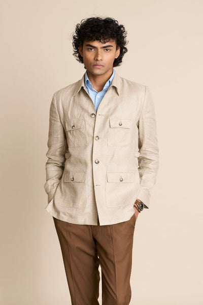 NATURAL LINEN SHACKET TOP – Gargee